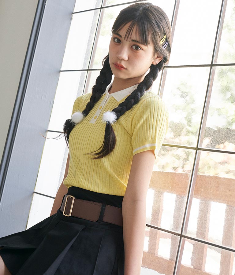 エリ付サマーニットトップスTシャツ(トップス/ニット/セーター・カットソー ) | ANAP GiRL | レディースファッション通販ANAPオンライン