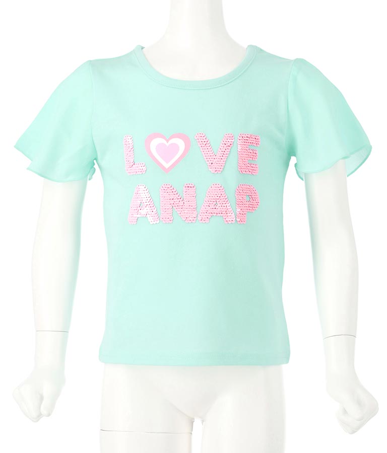 シフォン袖 スパンコール ロゴ Tシャツ(トップス/Tシャツ) | ANAP KIDS | レディースファッション通販ANAPオンライン