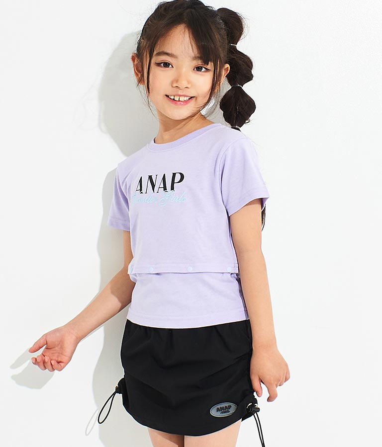 2WAY ボタン デザイン Tシャツ(トップス/Tシャツ) | ANAP KIDS | レディースファッション通販ANAPオンライン